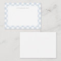 Elegant Blue Gingham Plaid Teacher Note Card | Zazzle
