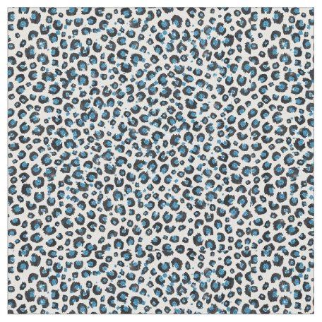 Turquoise Leopard Animal Print Fabric | Zazzle