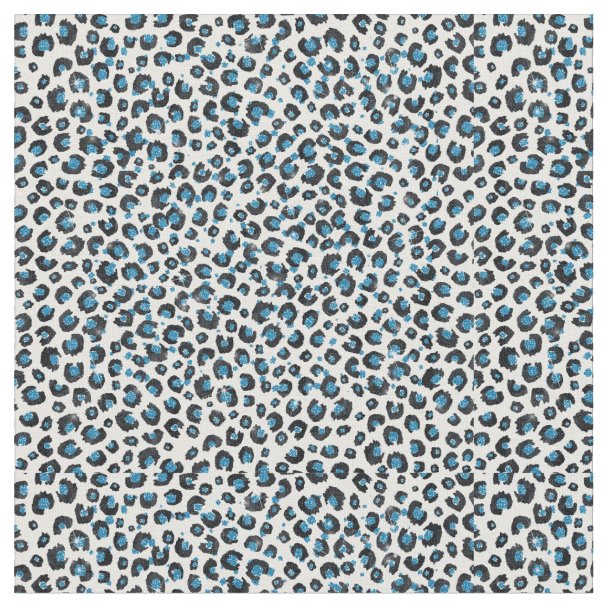Turquoise Leopard Animal Print Fabric | Zazzle