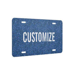 Elegant Blue Glitter Pattern License Plate | Zazzle