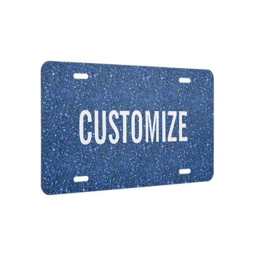 Elegant Blue Glitter Pattern License Plate | Zazzle