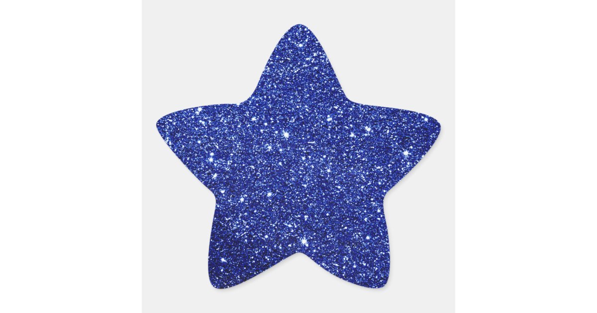 Elegant Blue Glitter Star Sticker | Zazzle