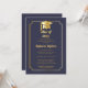 Elegant Blue | Gold Cap College Graduation Party Invitation | Zazzle