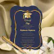 Elegant Blue | Gold Cap Graduation Party Invitation | Zazzle