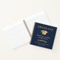Elegant Blue Gold Graduation Party Guest Book | Zazzle