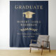 Elegant Blue Gold Graduation Party Welcome Tapestry | Zazzle