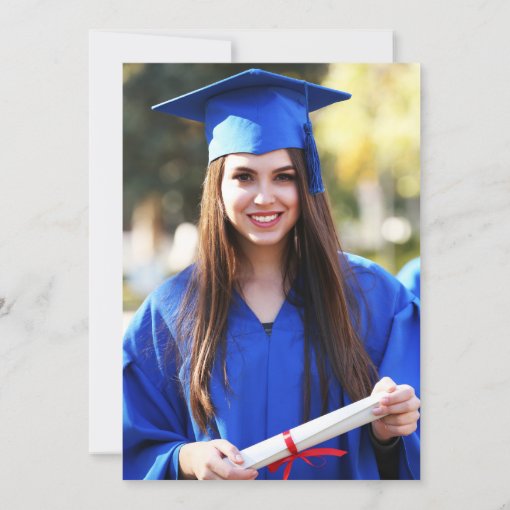 Elegant Blue Gold Graduation Photo Party Invitation | Zazzle