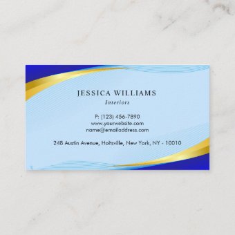 Elegant Blue Gold Luxury Designer Logo Loyalty Card | Zazzle