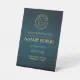 Elegant Blue Gold Notary Public Logo Professional Pedestal Sign | Zazzle