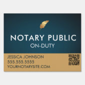 Elegant Blue & Gold Notary Public QR Outdoor Yard Sign | Zazzle