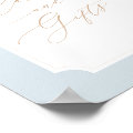Elegant Blue Gold Script Cards and Gifts Sign | Zazzle