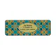 Elegant Blue Green Moroccan Tile Pattern Label | Zazzle