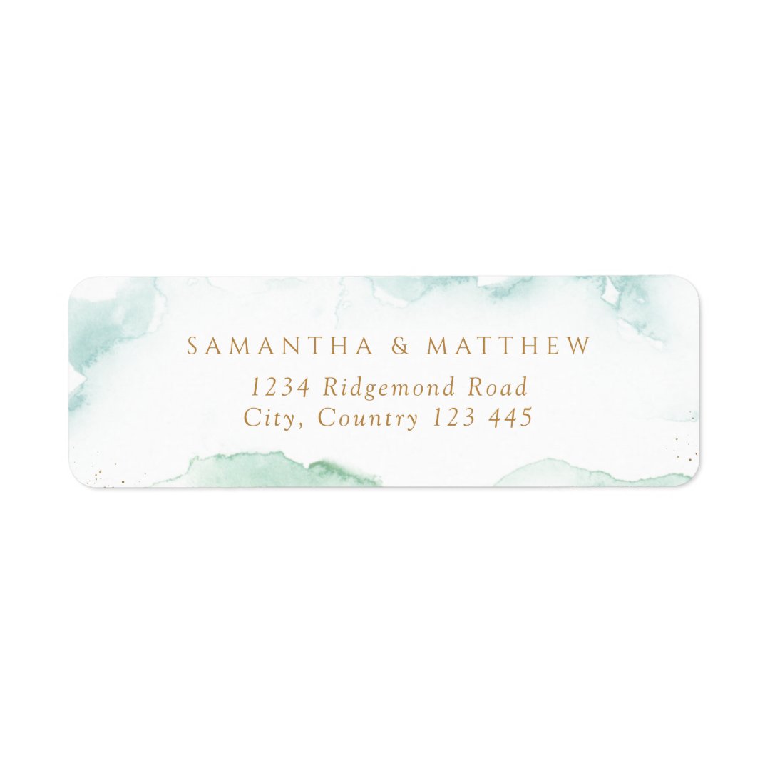 Elegant Blue Green Watercolor Return Address Label | Zazzle