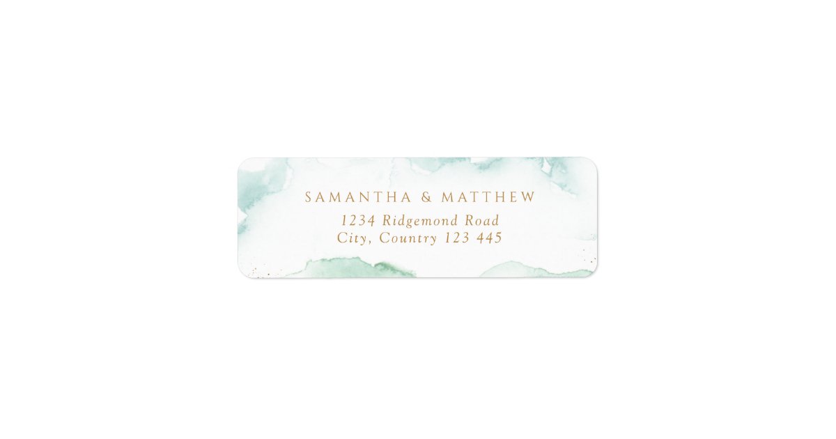 Elegant Blue Green Watercolor Return Address Label | Zazzle