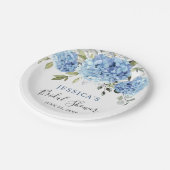 Elegant Blue Hydrangea Eucalyptus Bridal Shower Paper Plates | Zazzle