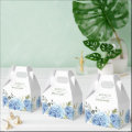 Elegant Blue Hydrangea Eucalyptus Gift Wedding Favor Boxes | Zazzle
