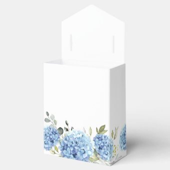 Elegant Blue Hydrangea Eucalyptus Gift Wedding Favor Boxes | Zazzle