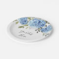 Elegant Blue Hydrangea Eucalyptus Party Paper Plates | Zazzle