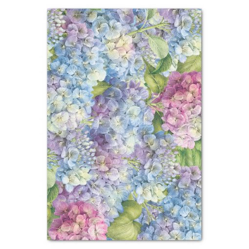 Elegant Blue Hydrangea Floral Pattern Decoupage Tissue Paper | Zazzle