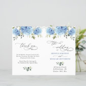 Elegant Blue Hydrangea Wedding Ceremony Program | Zazzle