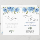 Elegant Blue Hydrangea Wedding Ceremony Program | Zazzle