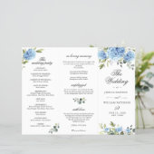 Elegant Blue Hydrangea Wedding Ceremony Program | Zazzle