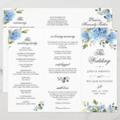 Elegant Blue Hydrangea Wedding Ceremony Program | Zazzle