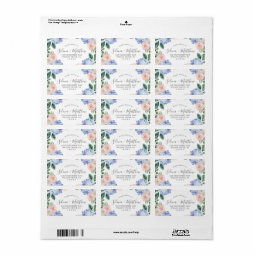 Elegant Blue Hydrangea Wedding RSVP Address Labels | Zazzle