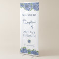 Elegant Blue Hydrangeas Wedding Reception Welcome Retractable Banner ...