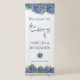Elegant Blue Hydrangeas Wedding Welcome Retractable Banner | Zazzle