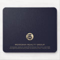 Elegant Blue Leather Print Real Estate Logo Mouse Pad | Zazzle