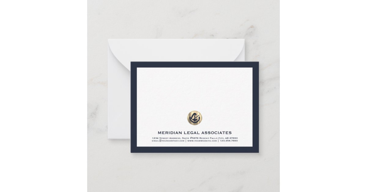 Elegant Blue Legal Note Card | Zazzle