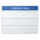 Elegant Blue Lined 11 x 8.5 Landscape Personalized Notepad | Zazzle