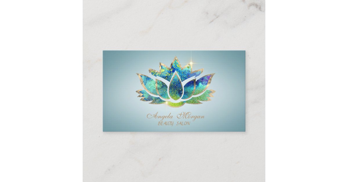 Elegant Blue Lotus Flower Business Card | Zazzle.com