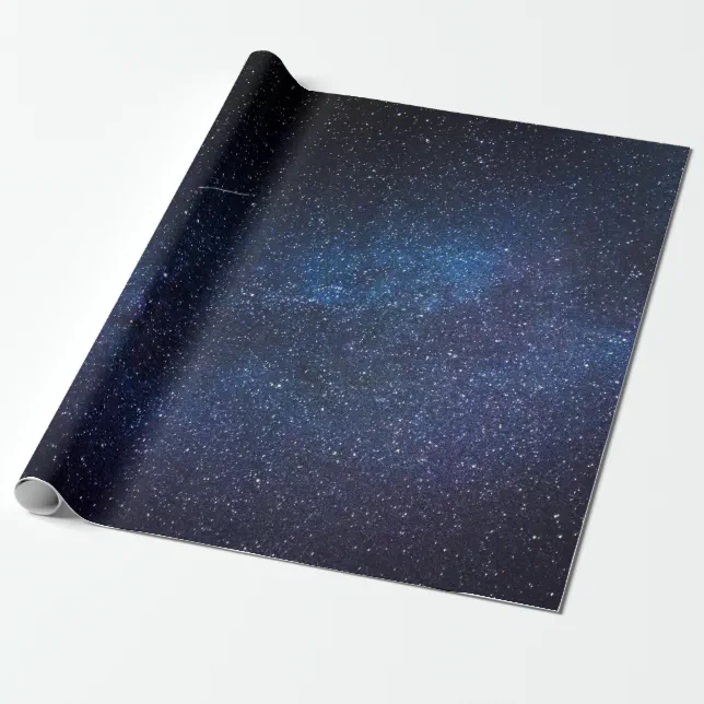 Elegant Blue Milkyway Galaxy Texture Wrapping Paper | Zazzle