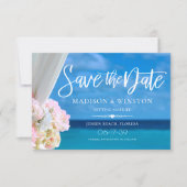Elegant Blue Ocean Beach Summer Save the Date Card | Zazzle