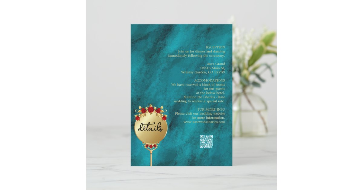 Elegant Blue Opulence Gold Luxury royal details Invitation | Zazzle