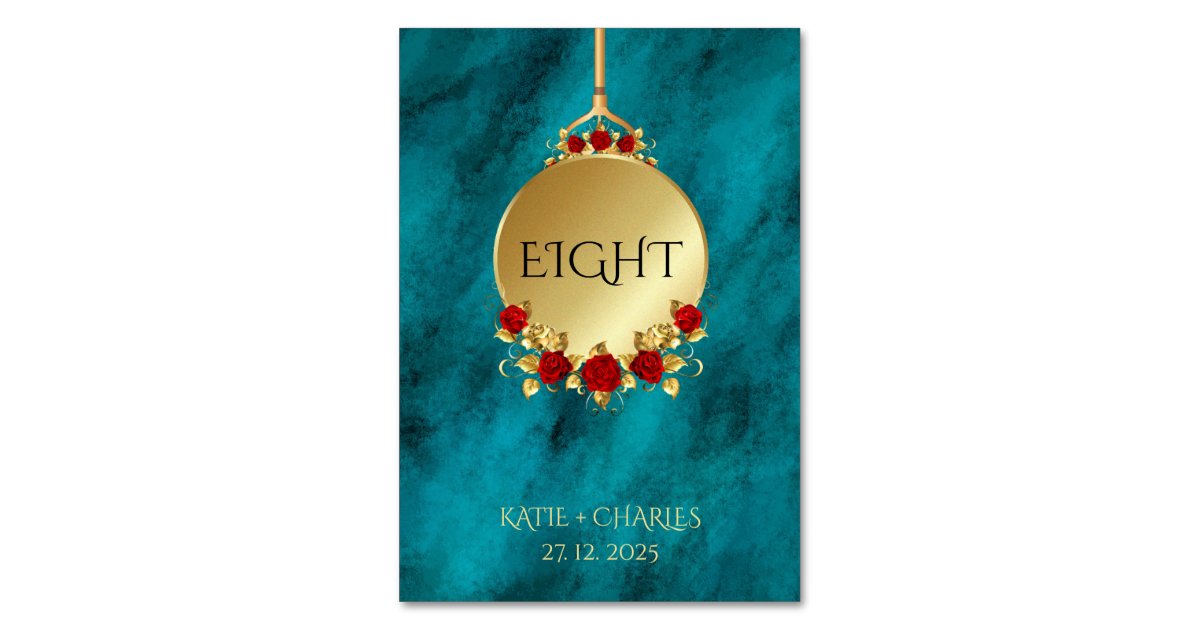Elegant Blue Opulence Gold Luxury Royal Table Number | Zazzle