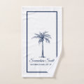 Elegant Blue Palm Tree Personalized Bath Towel Set | Zazzle