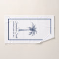 Elegant Blue Palm Tree Personalized Bath Towel Set | Zazzle