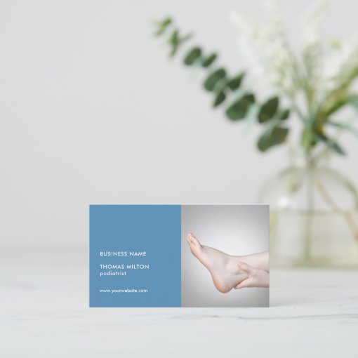 Elegant Blue Photo Podiatrist Appointment Card | Zazzle