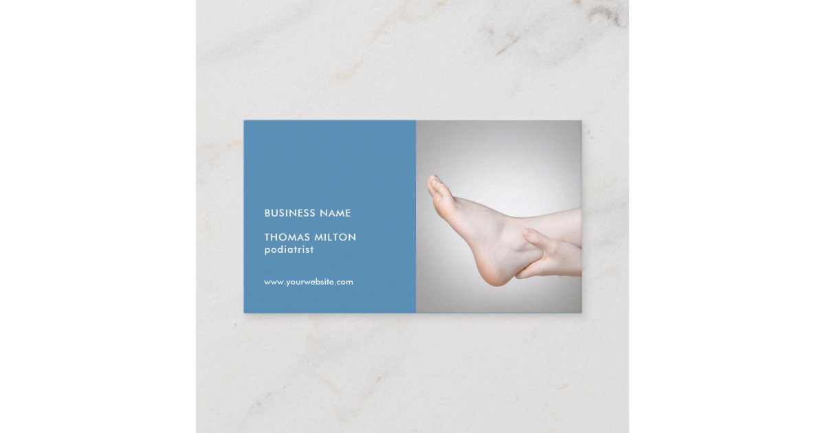 Elegant Blue Photo Podiatrist Appointment Card | Zazzle