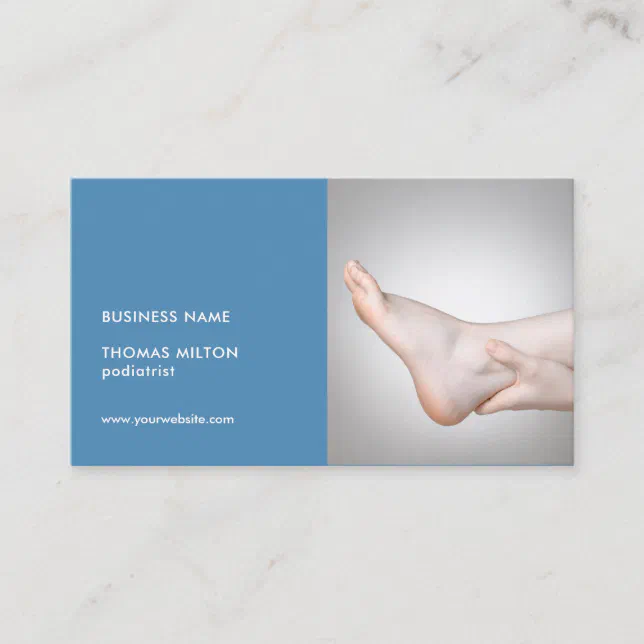 Elegant Blue Photo Podiatrist Appointment Card | Zazzle