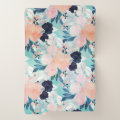 Elegant Blue Pink Mint Flowers Watercolor Floral File Folder | Zazzle