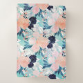 Elegant Blue Pink Mint Flowers Watercolor Floral File Folder | Zazzle