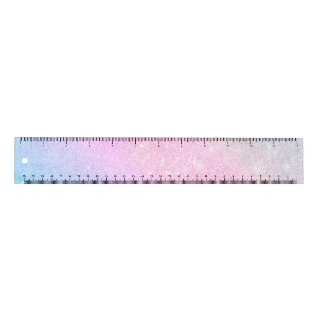Elegant Blue Pink Silver Glitter Design Ruler | Zazzle
