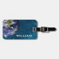 Elegant Blue Planet Earth Space Solar System Luggage Tag | Zazzle