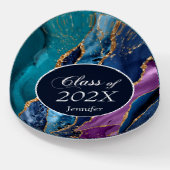 Elegant Blue Purple Gold Agate Graduation Paperweight | Zazzle