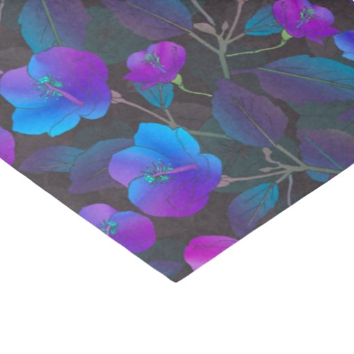 Elegant Blue Purple Pink Flowers Tissue Paper | Zazzle