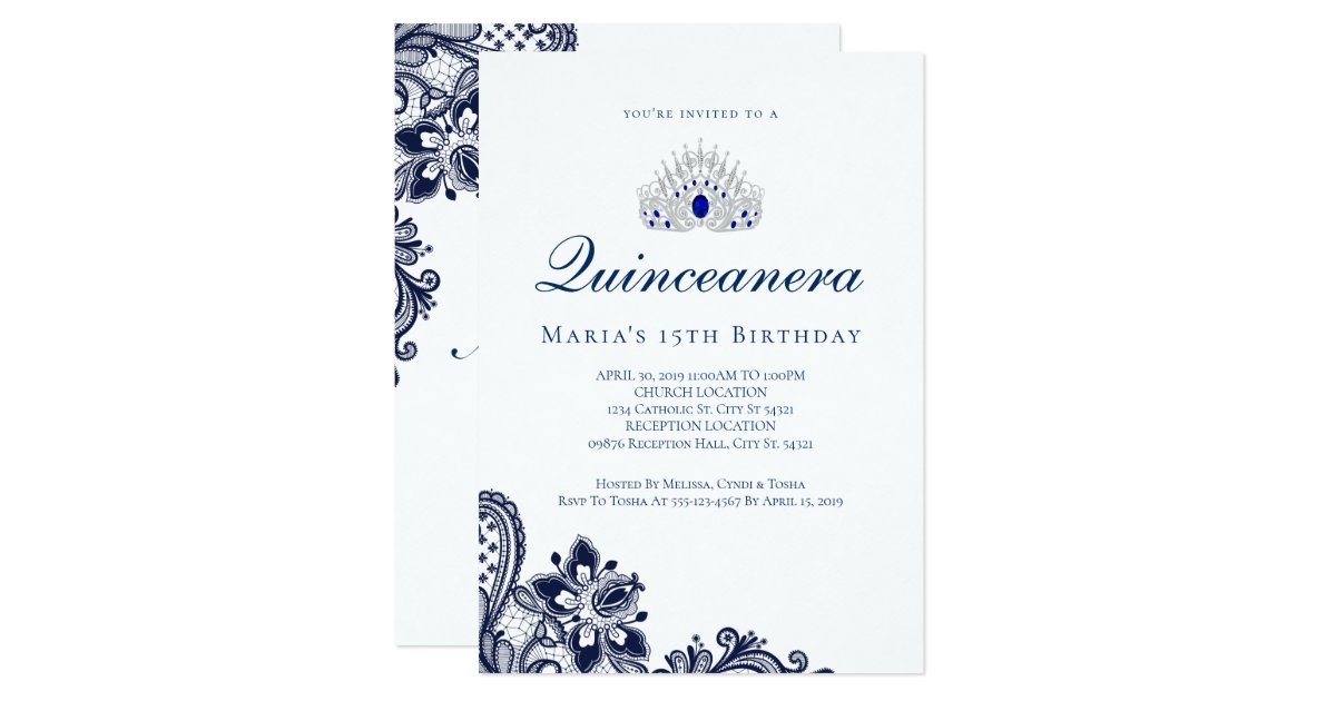 Elegant Blue Quinceanera Invitations | Zazzle.com